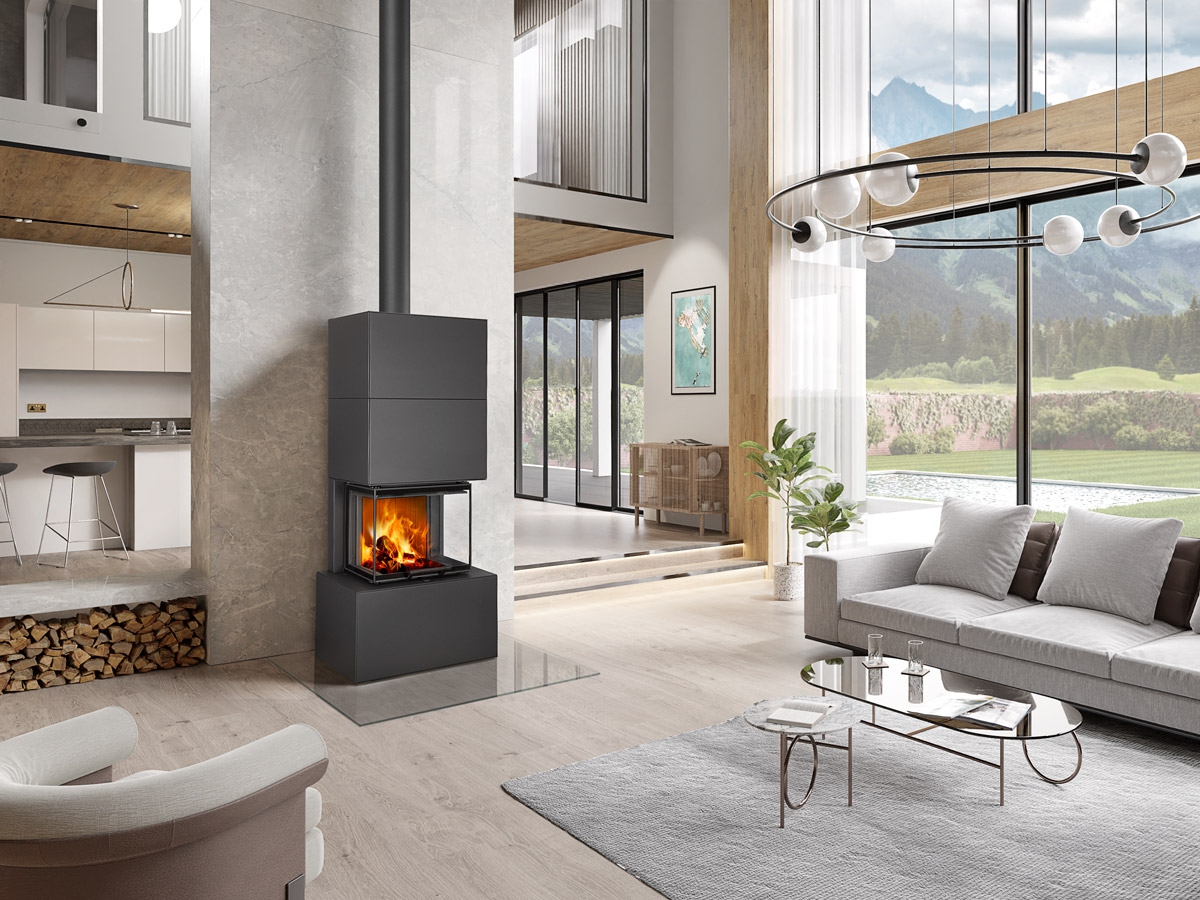 LUCERIA CS Stahl - Design-Kamin | RHEA FLAM